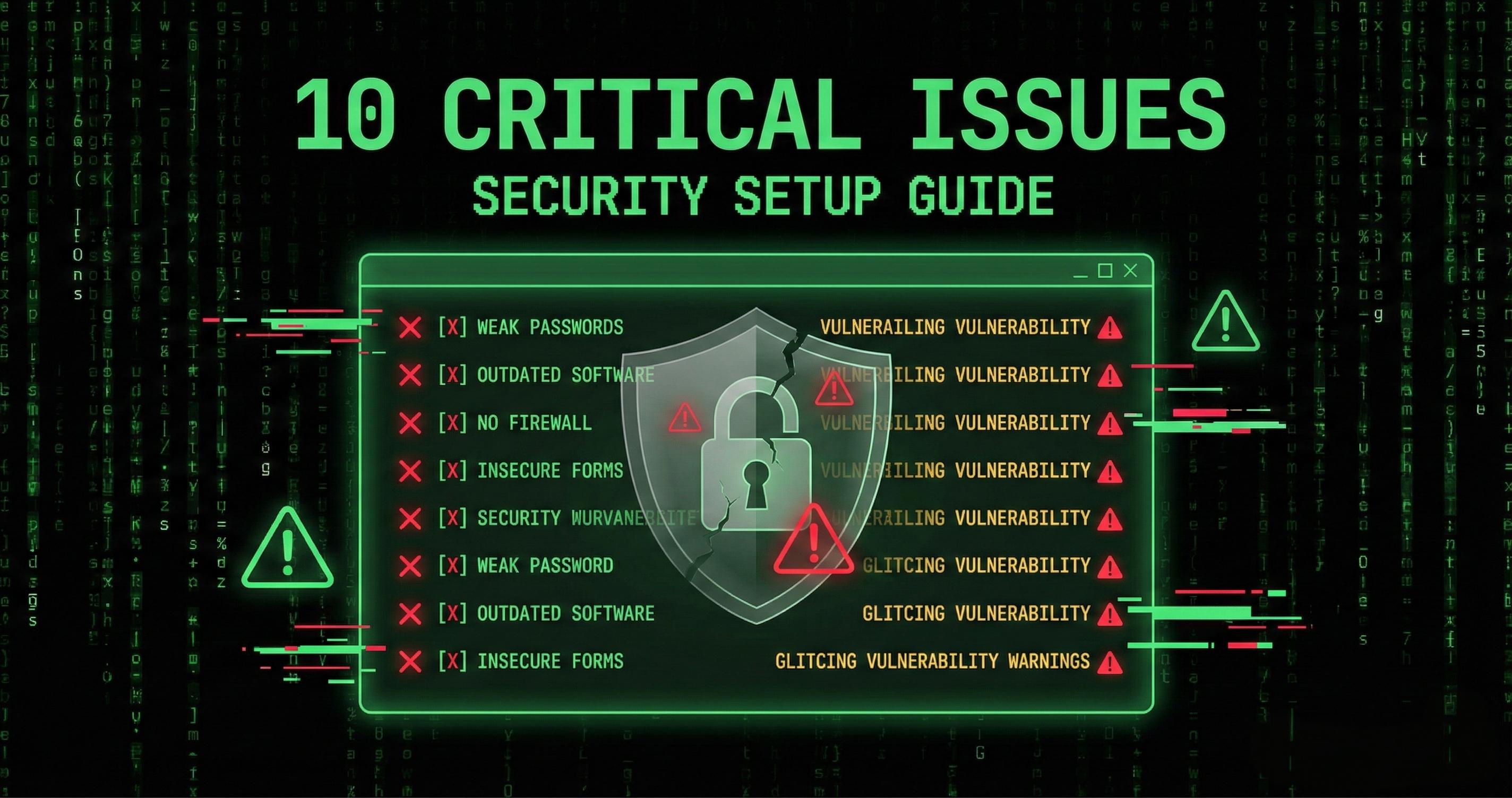 Website Security Setup Guide: 10 Critical Issues That Leave You Vulnerable