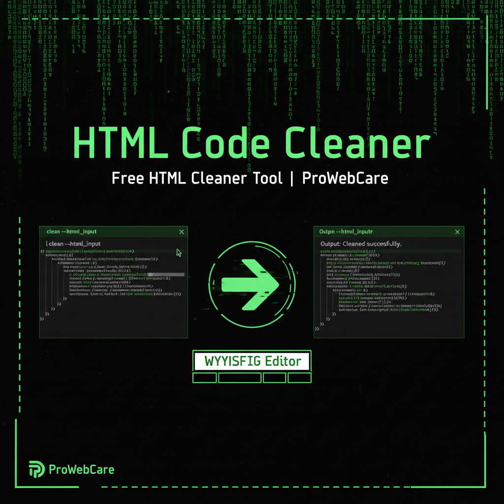 HTML Cleaner – Free Online HTML Code Cleaner Tool | ProWebCare